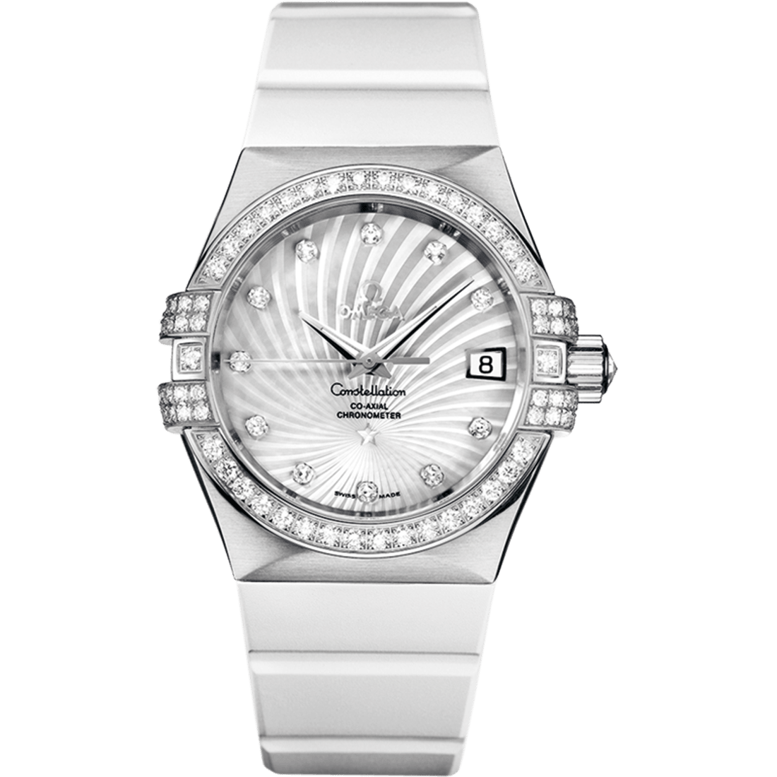 星座系列 35毫米, 白色k金表壳 搭配 橡胶表带 - 123.57.35.20.55.005 | OMEGA®