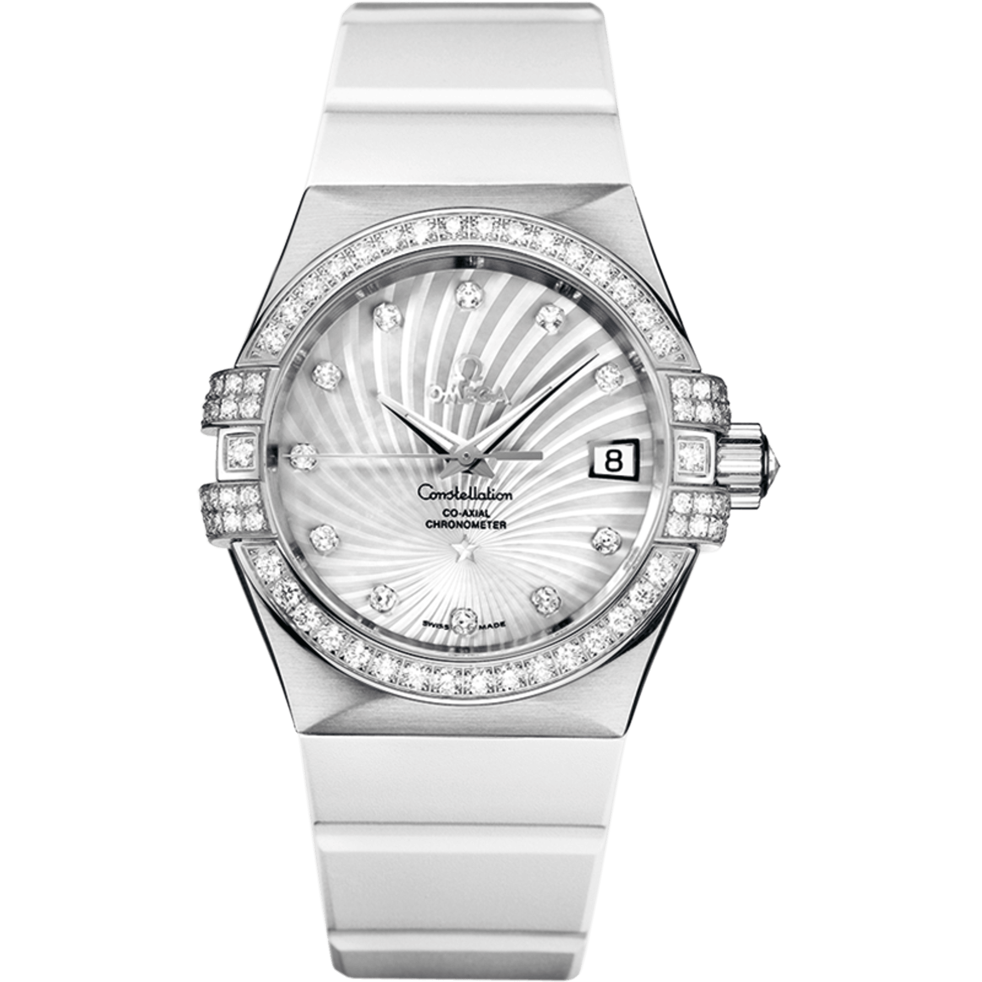 星座系列 35毫米, 白色k金表壳 搭配 橡胶表带 - 123.57.35.20.55.005 | OMEGA®