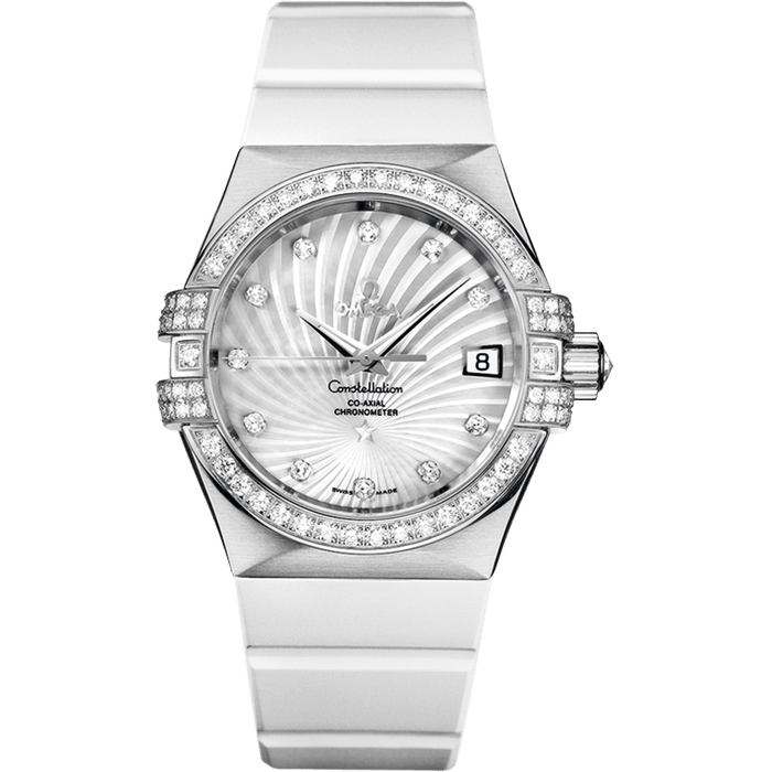 星座系列 35毫米, 白色k金表壳 搭配 橡胶表带 - 123.57.35.20.55.005 | OMEGA®