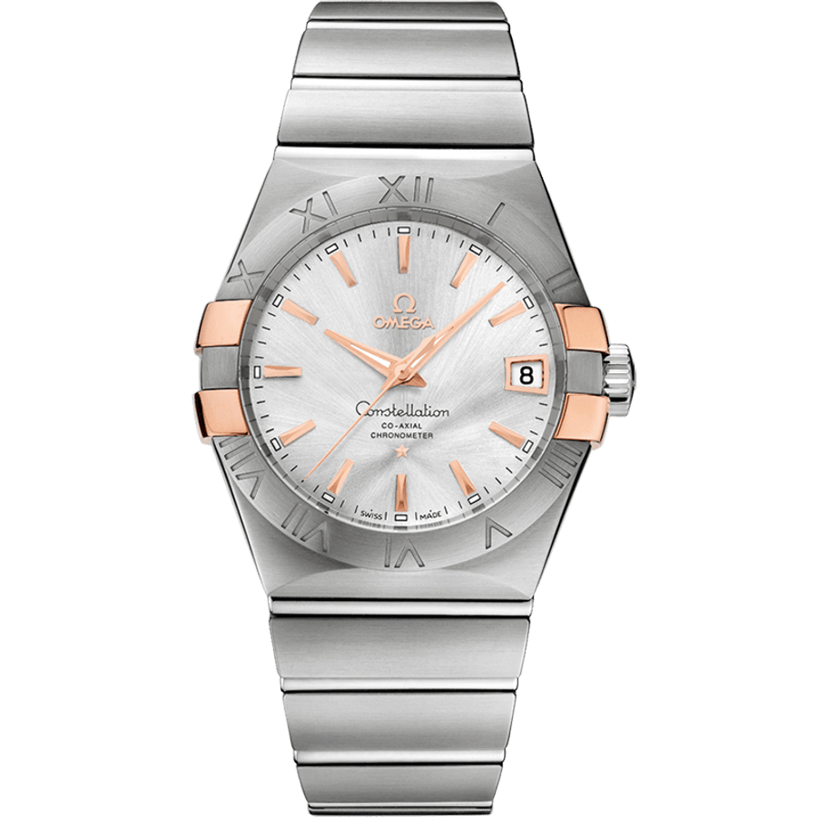 星座系列 38毫米, 精钢-红金表壳 搭配 精钢表链 - 123.20.38.21.02.004 | OMEGA®