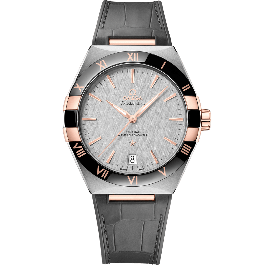 星座系列 41毫米, 精钢-Sedna™ 18k金表壳 搭配 皮表带 - 131.23.41.21.06.001 | OMEGA®