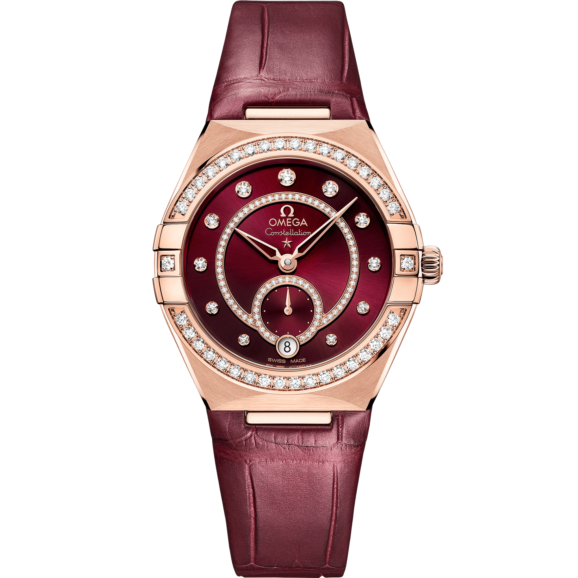 星座系列 34毫米, Sedna™ 18k金表壳 搭配 皮表带 - 131.58.34.20.61.001 | OMEGA®