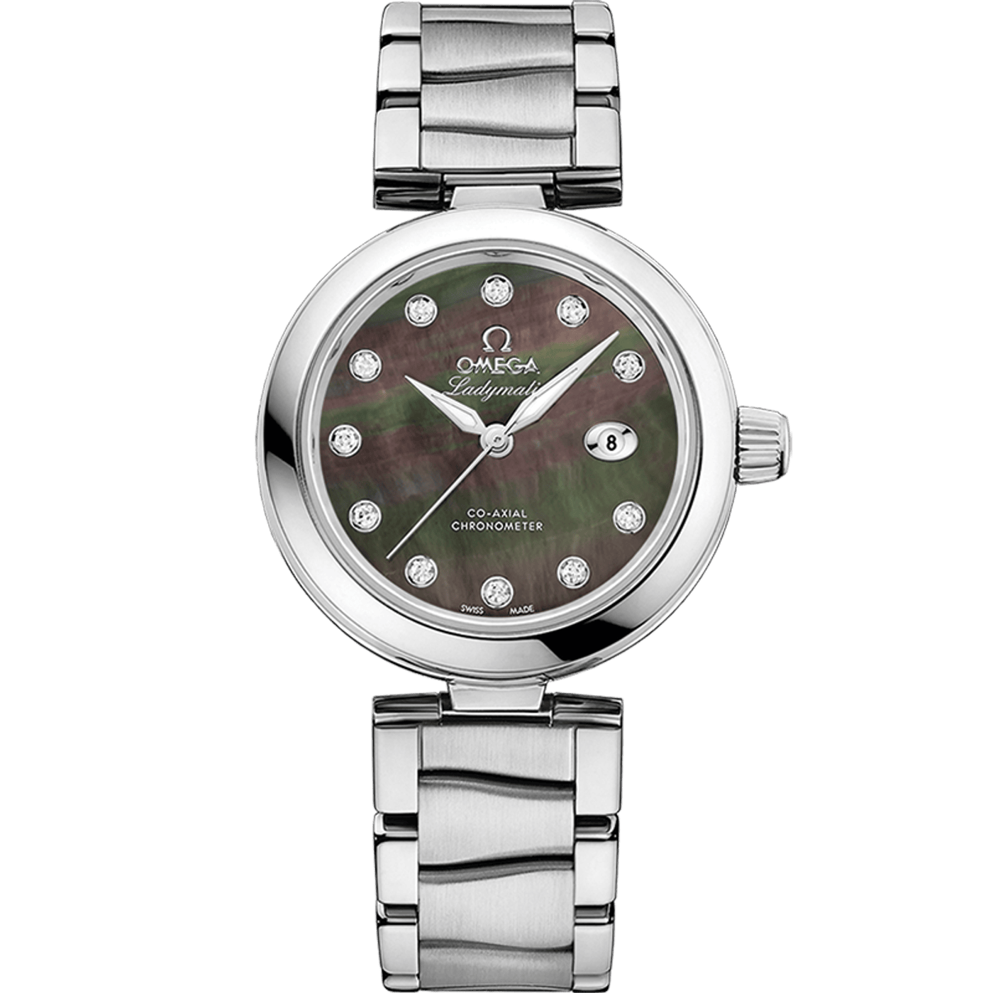 碟飞系列 Ladymatic 34毫米, 精钢表壳 搭配 精钢表链 - 425.30.34.20.57.004 | OMEGA®