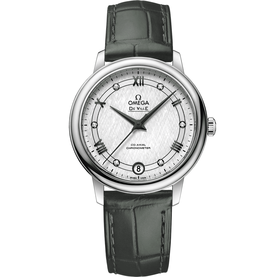 碟飞系列 典雅腕表 32.7毫米, 精钢表壳 搭配 皮表带 - 424.13.33.20.52.002 | OMEGA®