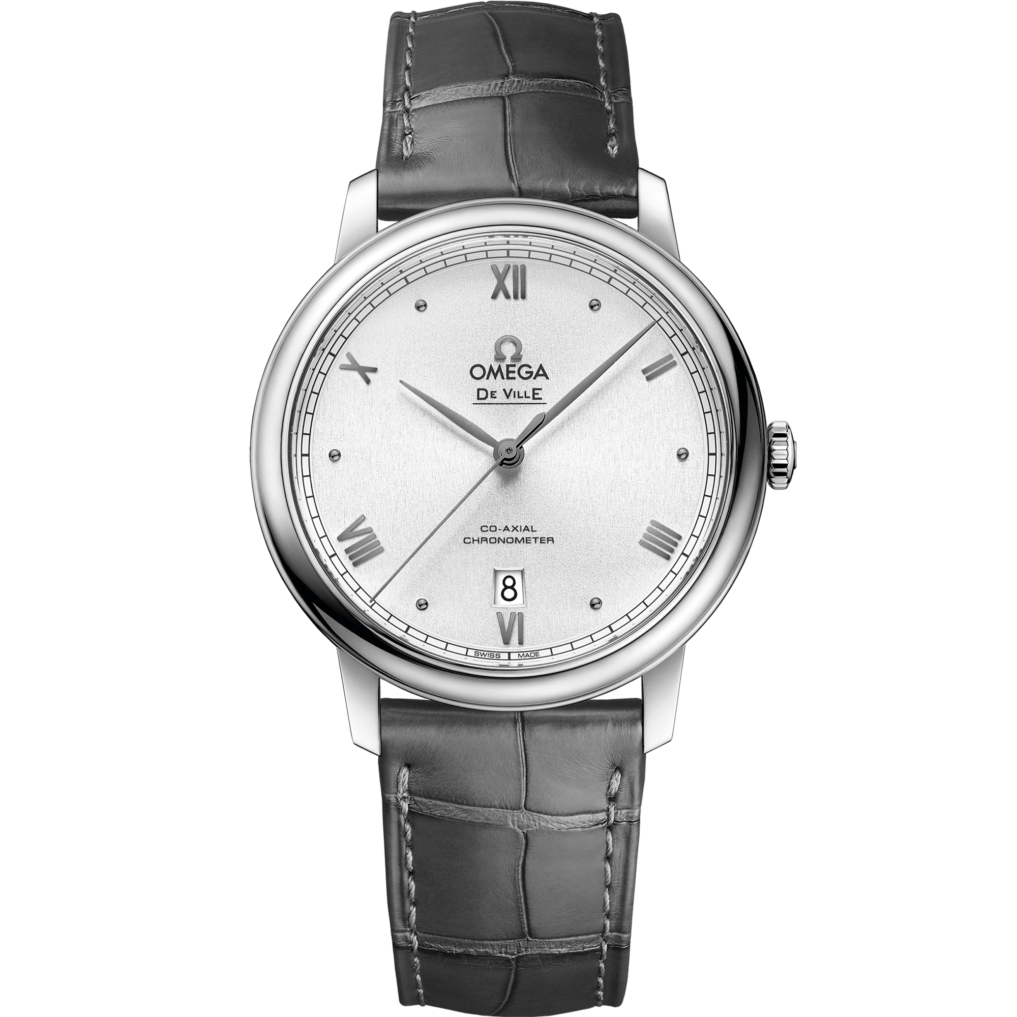 碟飞系列 典雅腕表 39.5毫米, 精钢表壳 搭配 皮表带 - 424.13.40.20.02.007 | OMEGA®