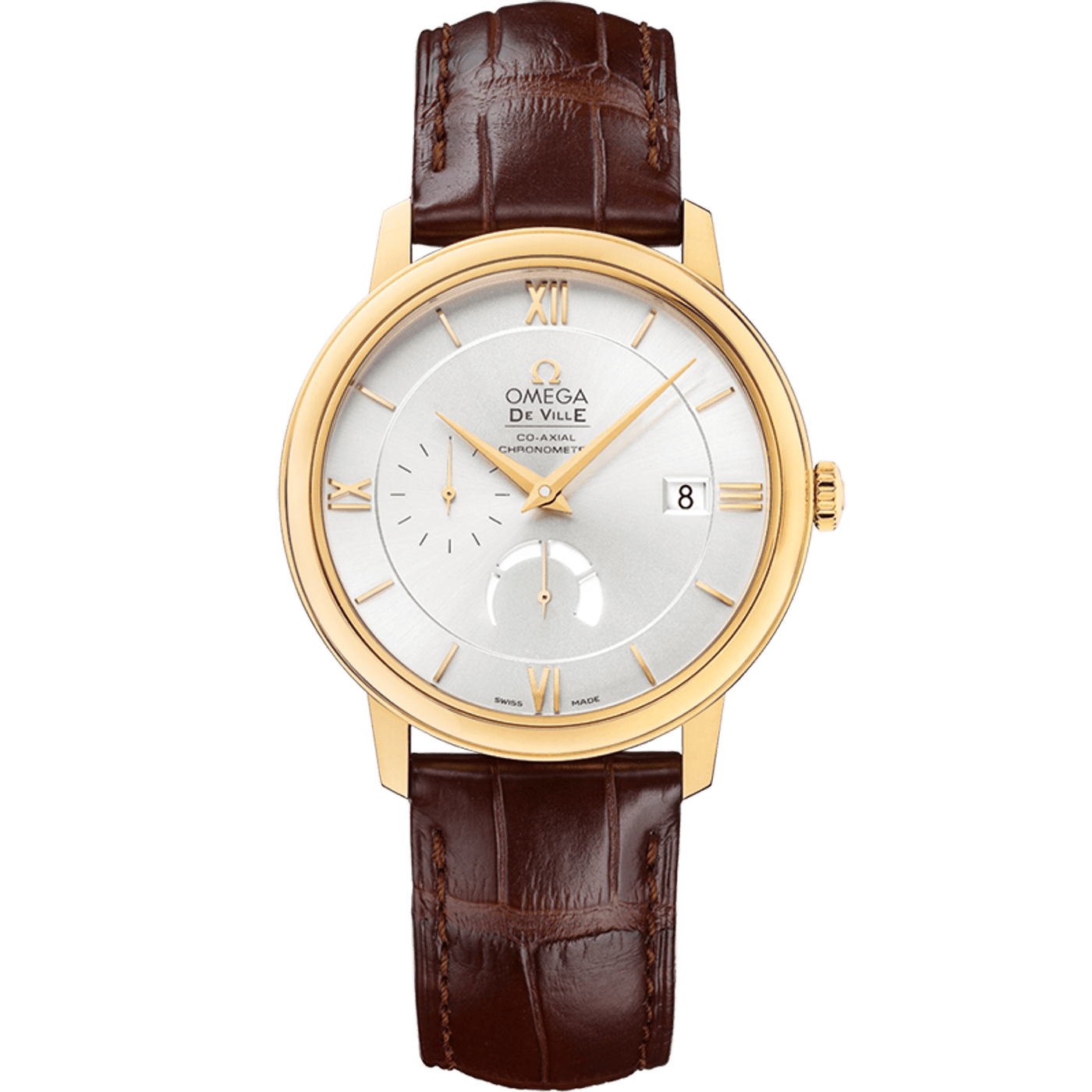 碟飞系列 典雅腕表 39.5毫米, 黄色18 k金表壳 搭配 皮表带 - 424.53.40.21.02.002 | OMEGA®