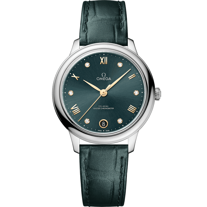 碟飞系列 典雅腕表 34毫米, 精钢表壳 搭配 皮表带 - 434.13.34.20.60.001 | OMEGA®