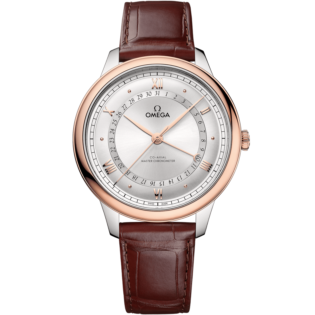 碟飞系列 典雅腕表 42毫米, 精钢-Sedna™ 18k金表壳 搭配 鳄鱼皮 - 434.23.42.22.02.001 | OMEGA®