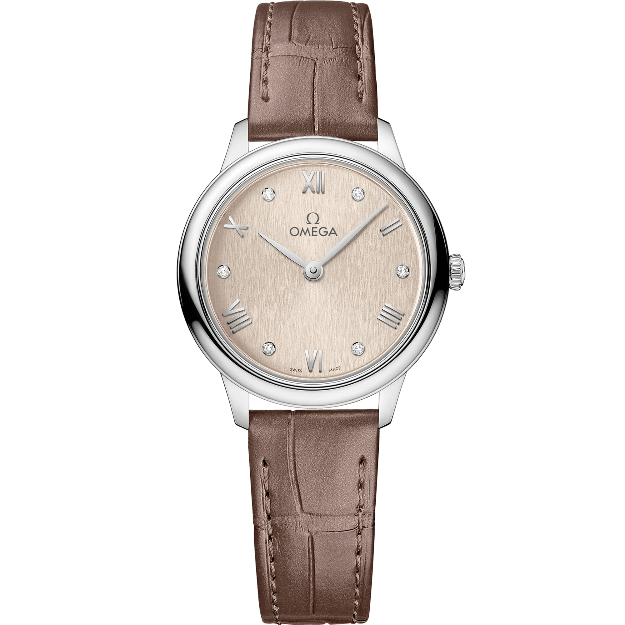 碟飞系列 典雅腕表 27.5毫米, 精钢表壳 搭配 皮表带 - 434.13.28.60.59.001 | OMEGA®