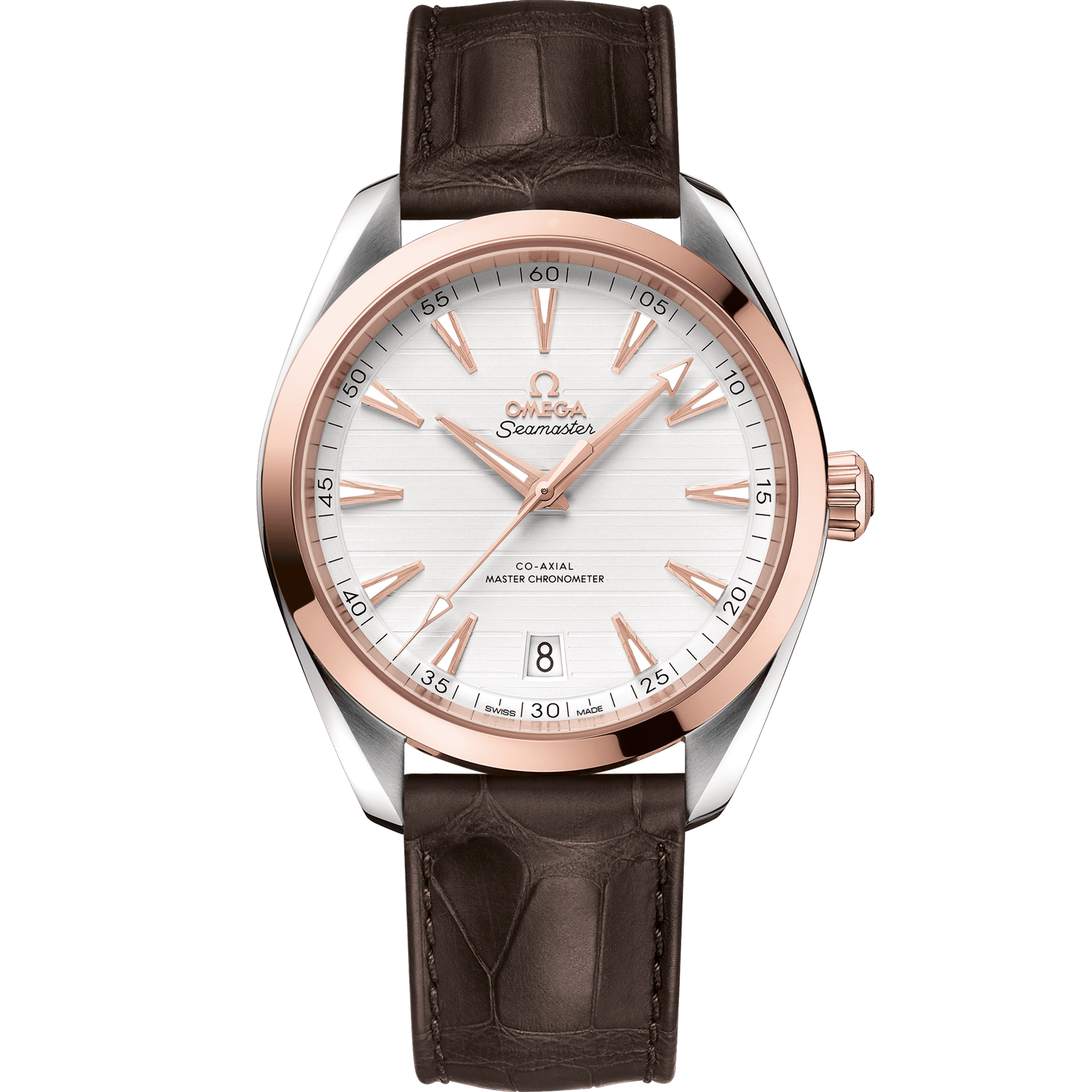 海马系列 AQUA TERRA 150米腕表 41毫米, 精钢-Sedna™ 18k金表壳 搭配 皮表带 - 220.23.41.21.02 ...