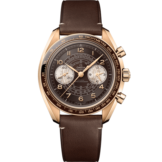 超霸系列 Chronoscope腕表 43毫米, 青铜金 搭配 皮表带 - 329.92.43.51.10.001 | OMEGA®