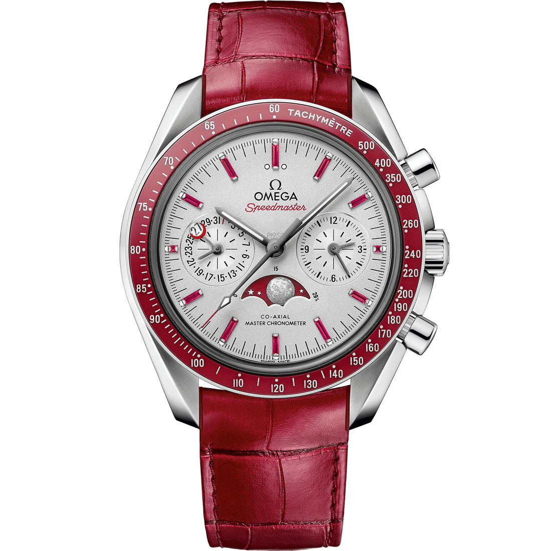 超霸系列 月相功能 44.25毫米, 铂金 搭配 皮表带 - 304.93.44.52.99.002 | OMEGA®