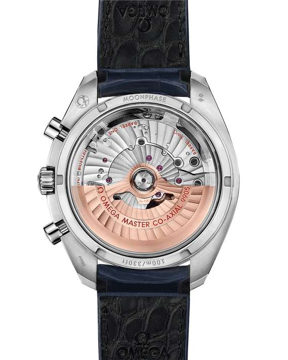 超霸系列 月相功能 44.25毫米, 铂金 搭配 皮表带 - 304.93.44.52.99.004 | OMEGA®